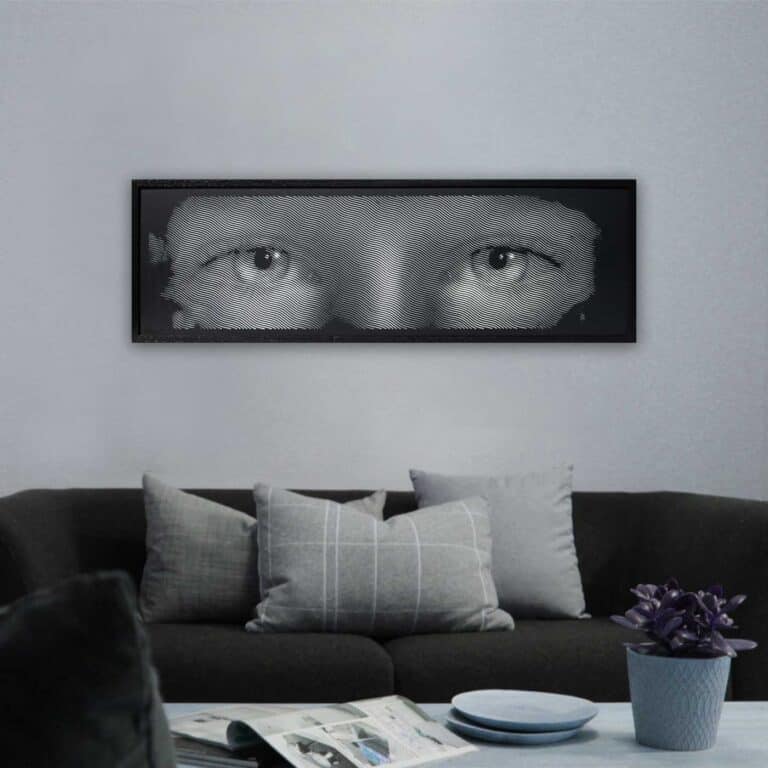 3D Engraved Halftone Image - Eyes (99x31x4.5cm) - Studio Morfes