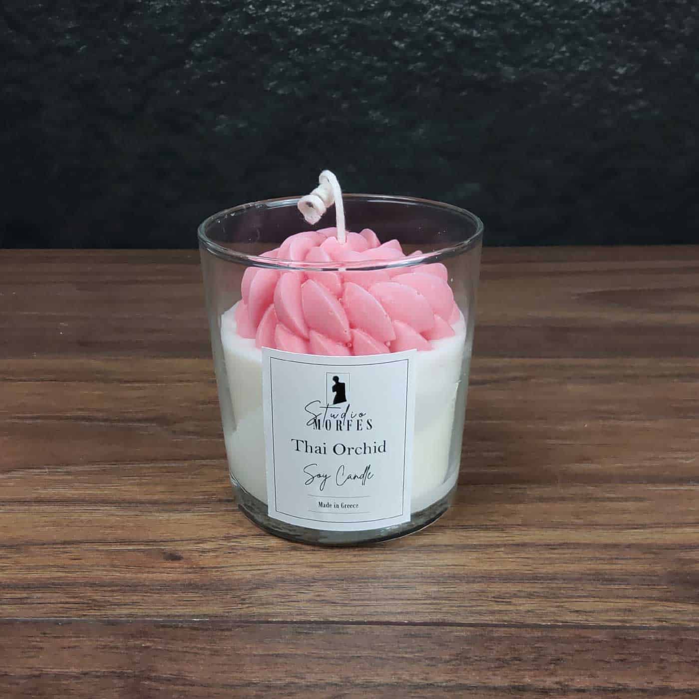 Soy Candle in a glass container (8x8x9cm) - Studio Morfes
